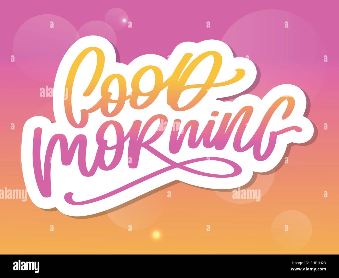 Good Morning lettering calligraphy brush slogan Stock Vector Image ...