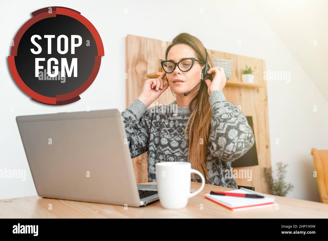 Hand writing sign Stop Fgm, Business showcase Put an end on genital ...