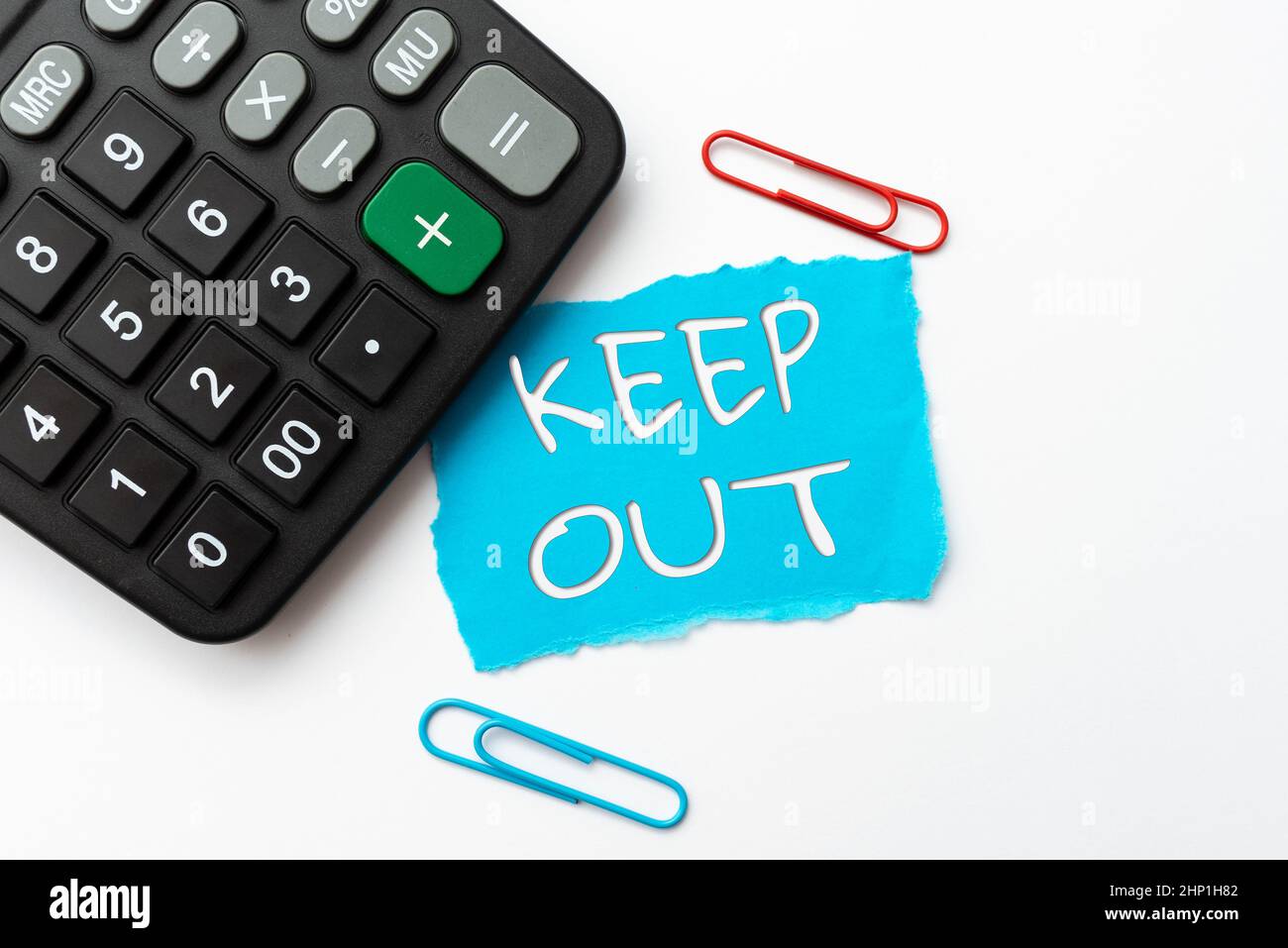 Conceptual display Keep Out, Word Written on to stop someone or ...