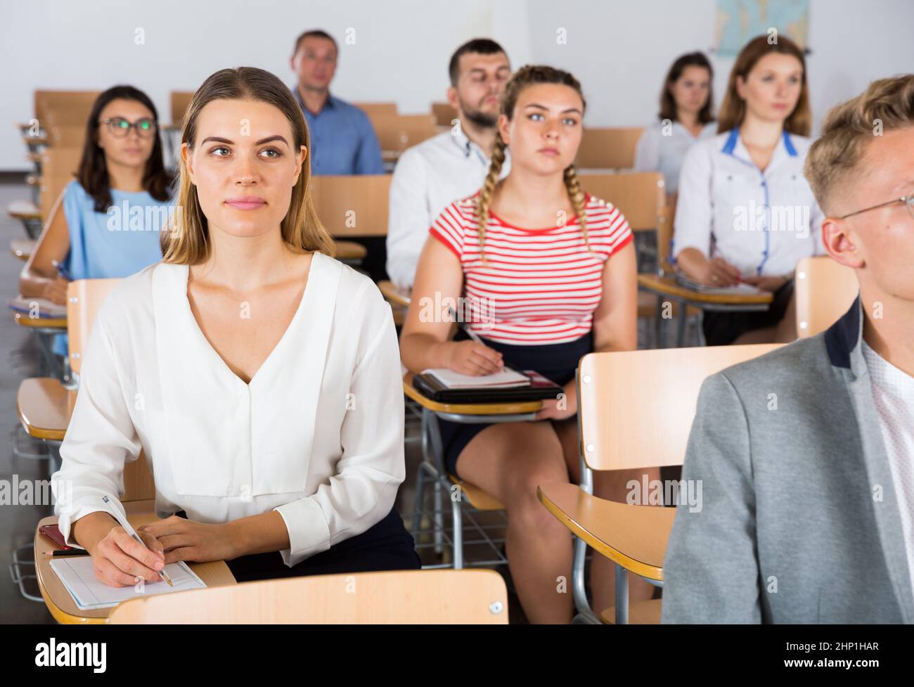 Female student on training session Stock Photo - Alamy