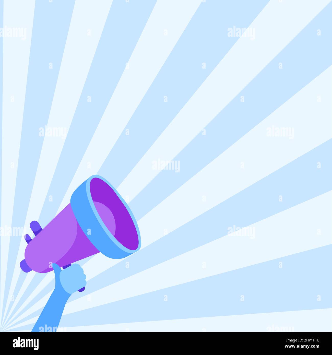 Illustration Of Hand Holding Megaphone Making Wonderful Announcement ...