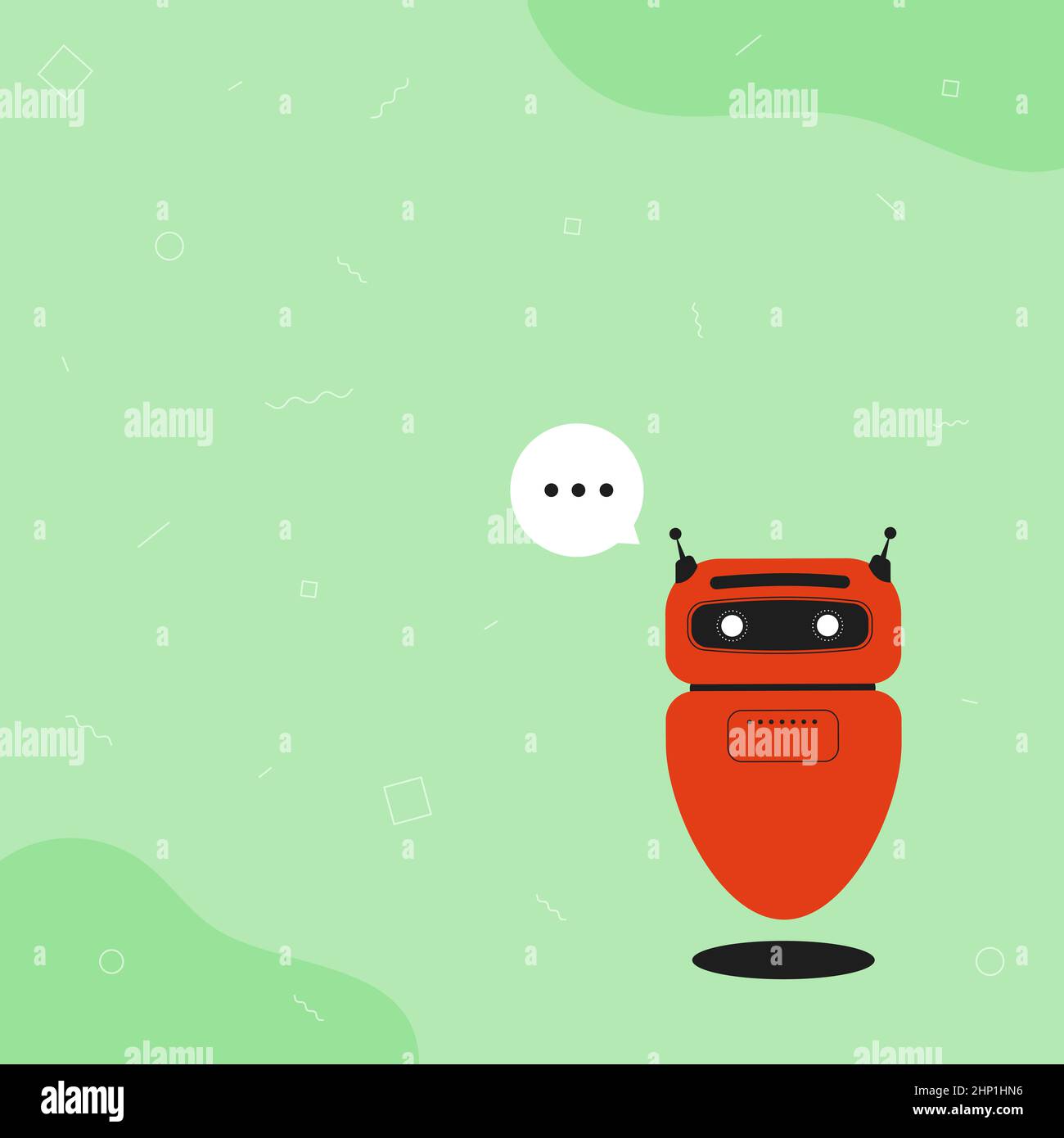 Illustration Of Cute Floating Robot Telling Information In A Chat Cloud ...