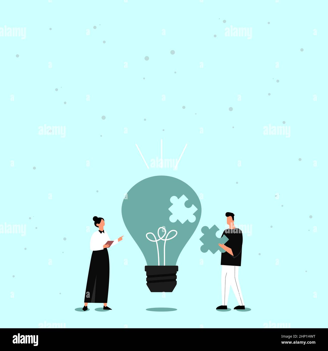 Illustration Of Partners Bulding New Wonderful Ideas For Skill ...