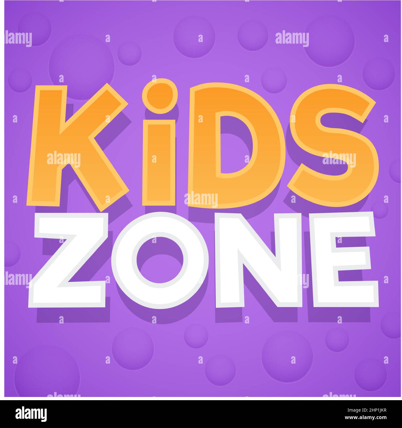 Kids zone banner. Fun label for birthday game party Stock Vector Image ...