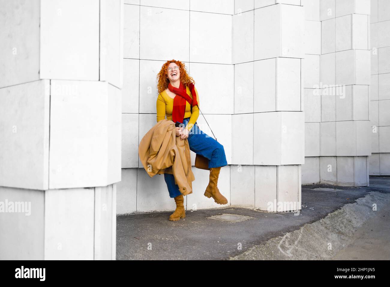 Wacky woman smiling and fooling around Stock Photo - Alamy