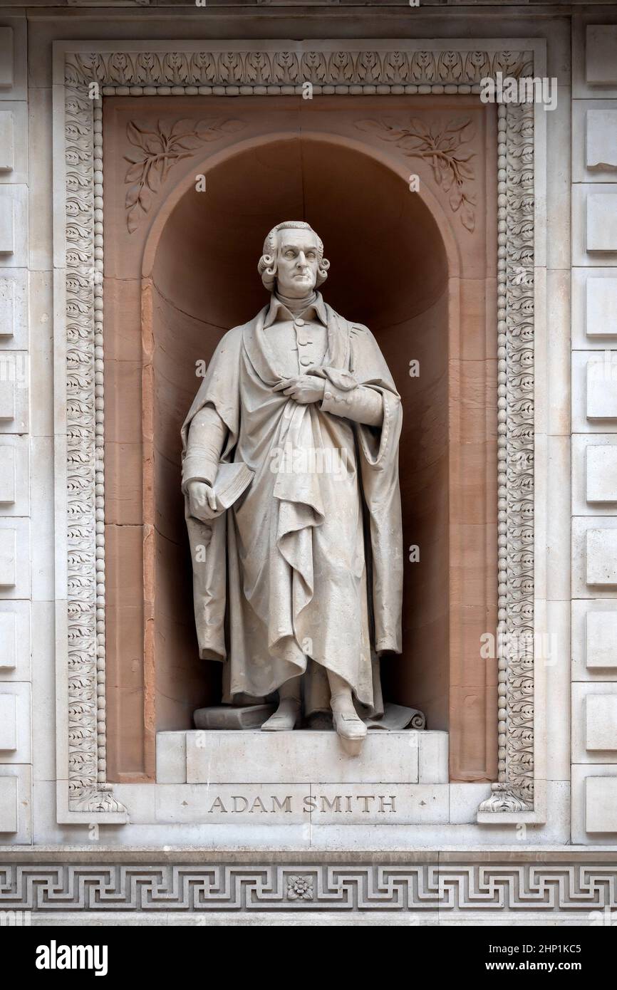 LONDON, UK - MAY 06, 2019: Statue of Adam Smith on the Burlington ...