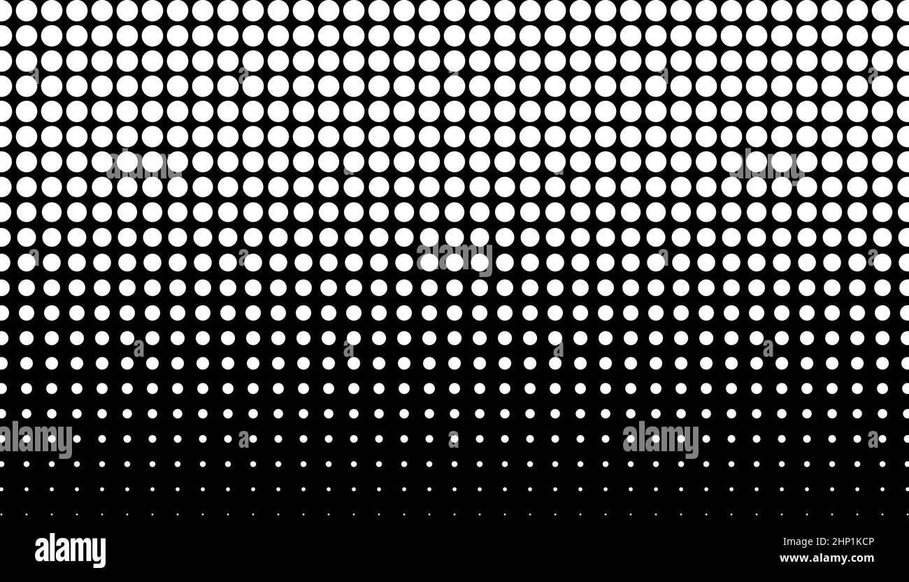 Retro halftone gradient from dots. Monochrome white and black halftone ...