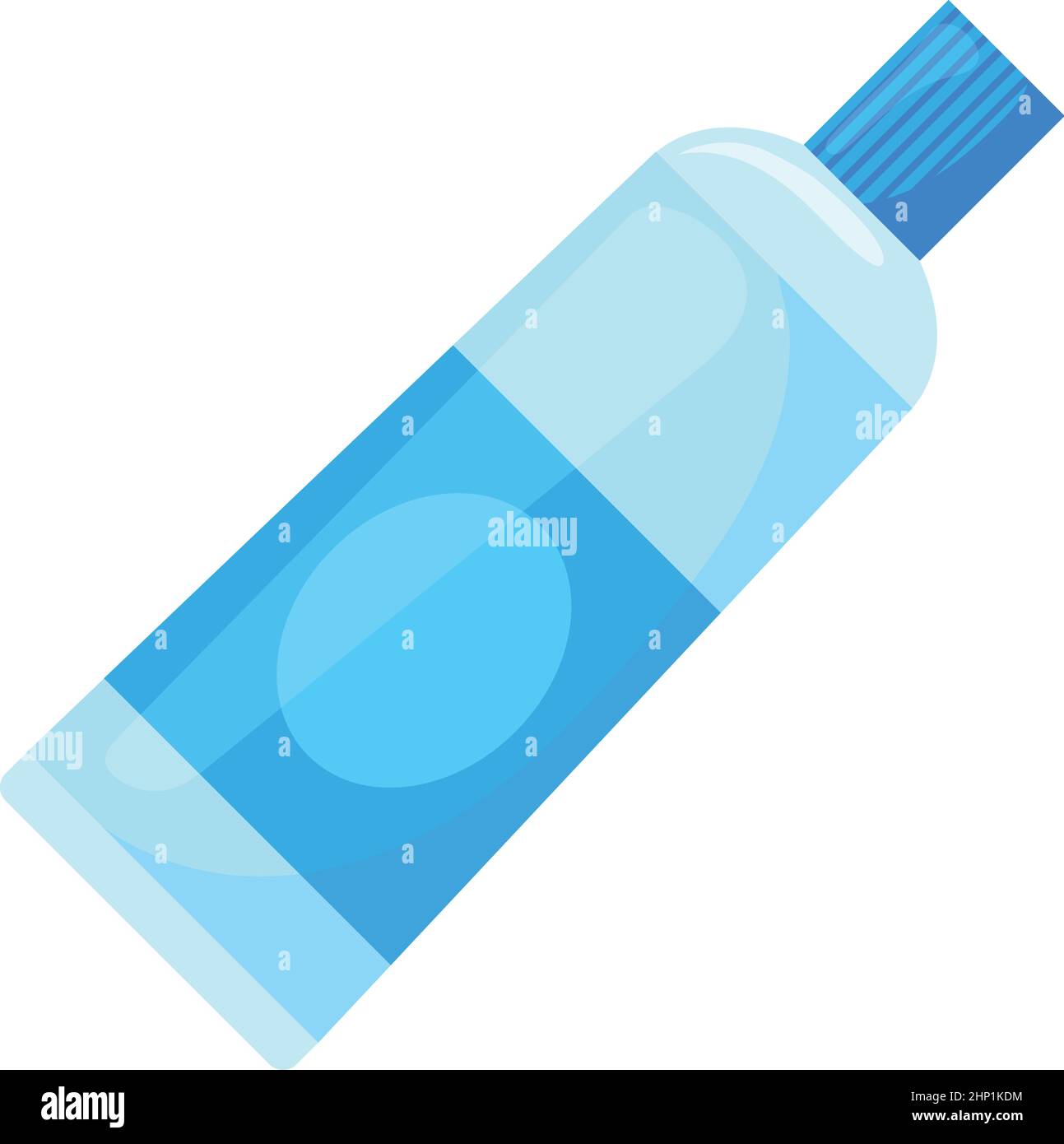 Blue closed tube. Cartoon gel or toothpaste container isolated on white ...