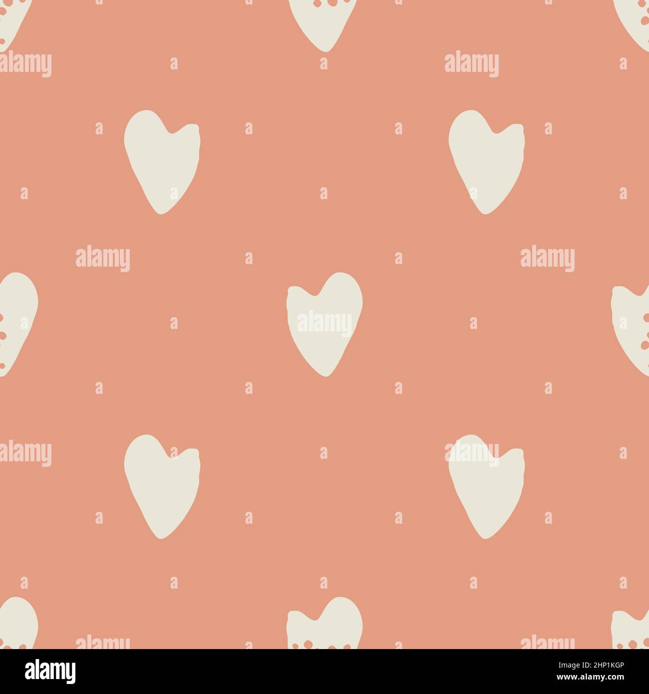 Gender neutral love heart seamless vector background. Simple whimsical ...