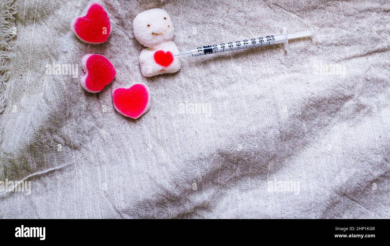 Broken heart. Stitch suture on heart shape. Love and health care ...