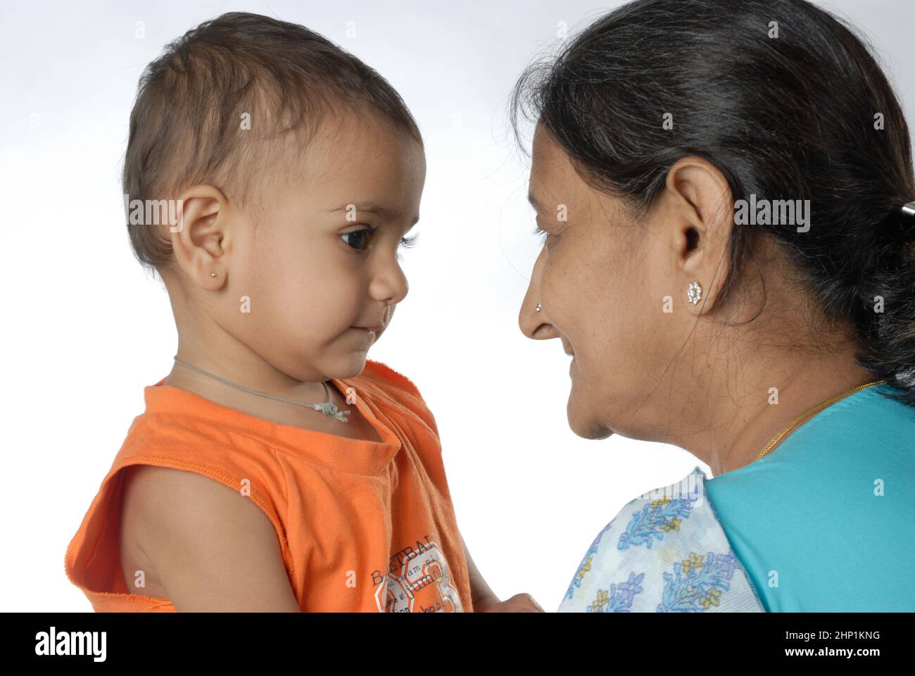 May 26 2008 Happy grand mother and daughter spend time at home together ...
