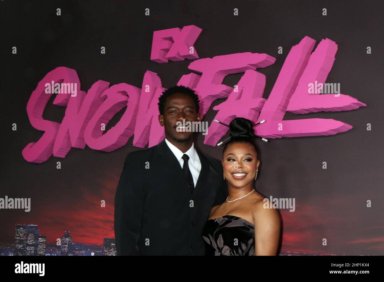 LOS ANGELES - FEB 17: Damson Idris, Angela Lewis at the Snowfall Season ...
