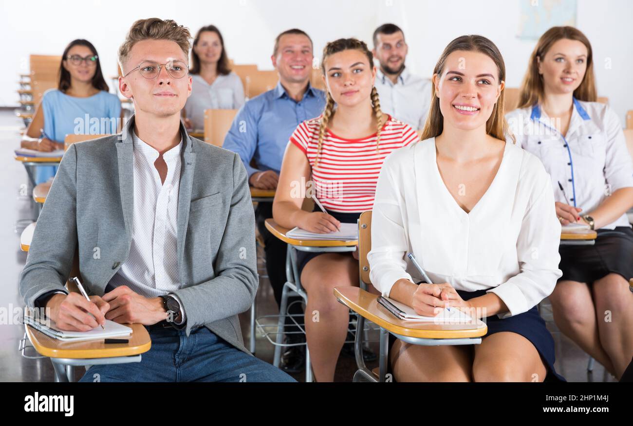 Group of students on lecture Stock Photo - Alamy