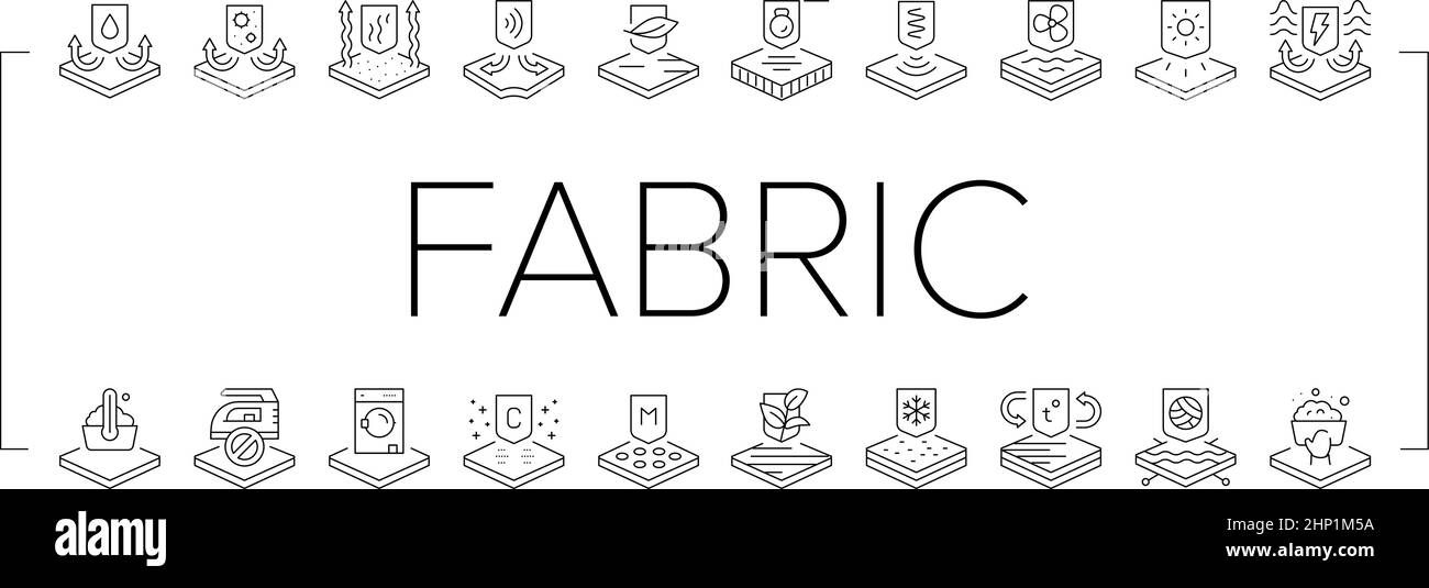 Fabrics Properties Collection Icons Set Vector Stock Vector Image & Art ...