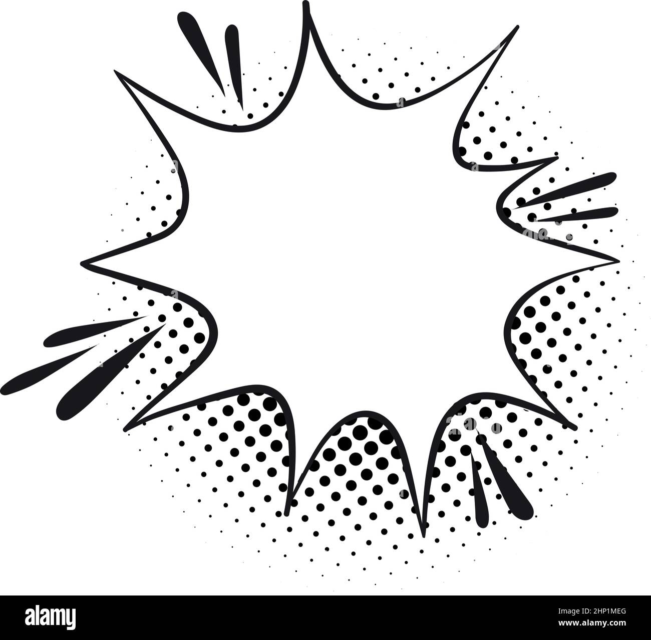 Comic sound effect. Empty explosion burst template isolated on white ...