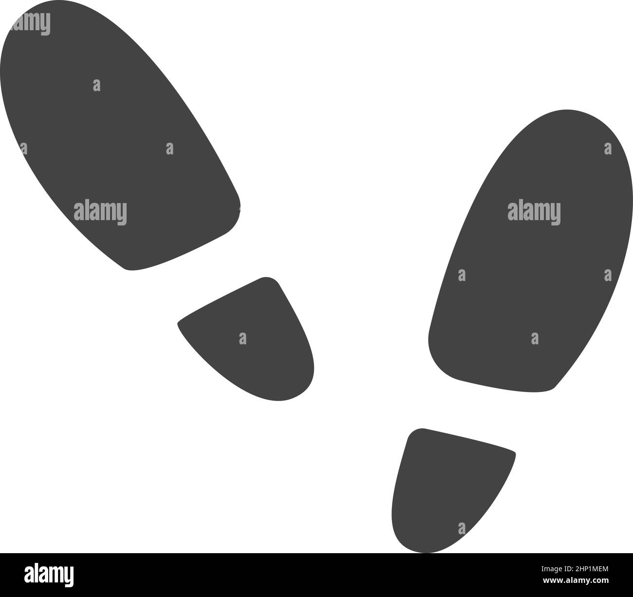Footprints icon. Black man shoe pair mark isolated on white background ...