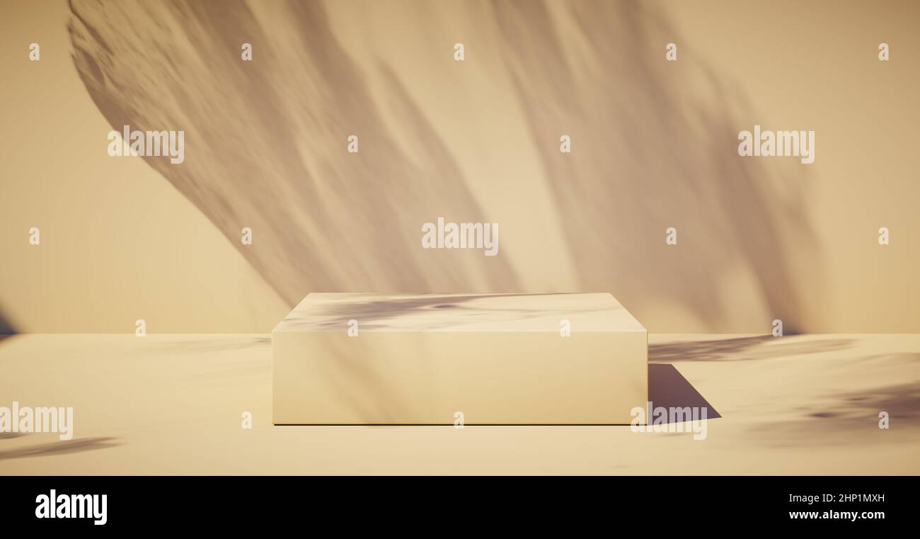 Blank colorful wall background and hard falling shadow. 3D rendering ...