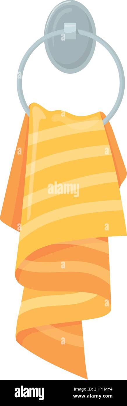 Hanging towel. Hand washing striped cartoon cloth isolated on white ...