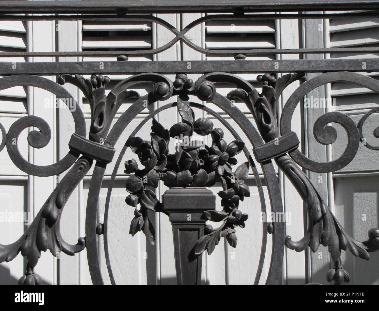 Old hardware on the balcony railing of a house Stock Photo - Alamy