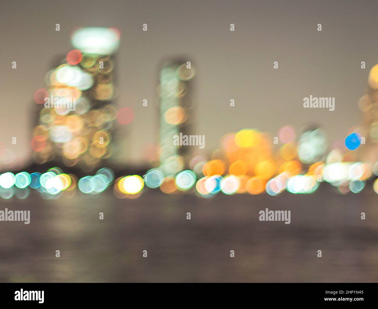 Bokeh city lights background. Bokeh of cityscape skyline during evening ...