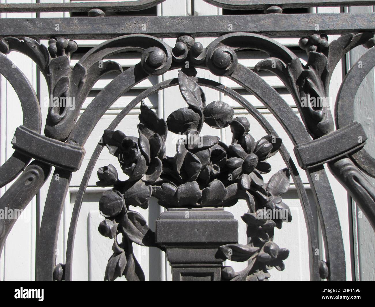Old hardware on the balcony railing of a house Stock Photo - Alamy