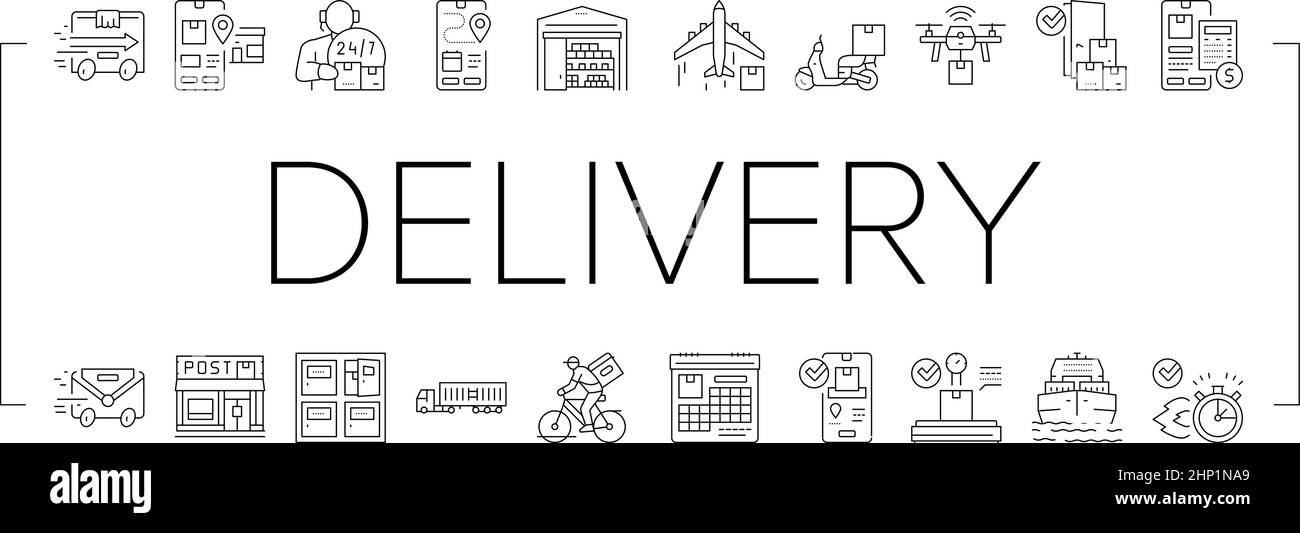 Delivery Service Application Icons Set Vector Stock Vector Image & Art ...