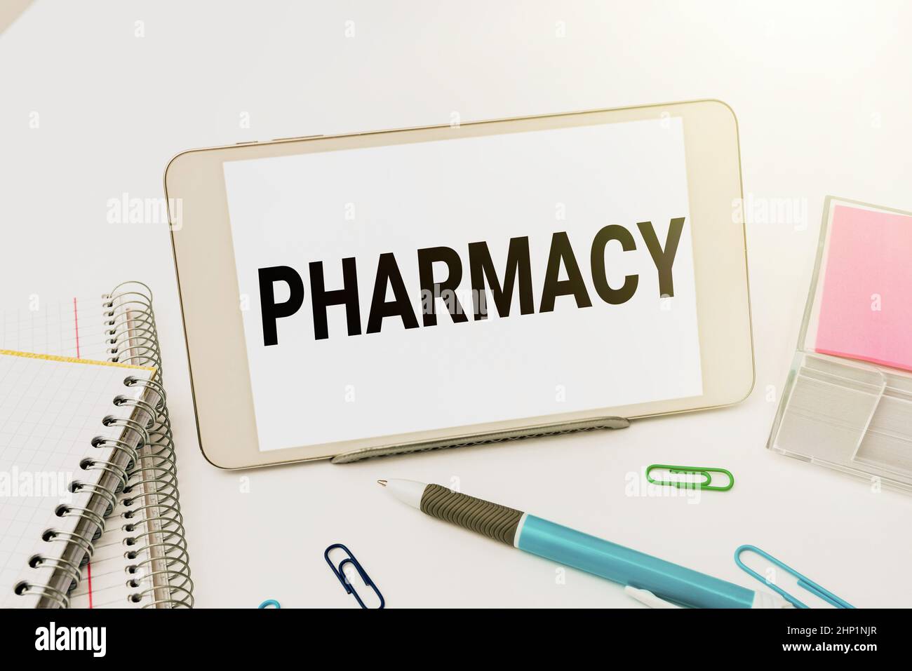 Text sign showing Pharmacy, Word for shop or hospital dispensary where ...