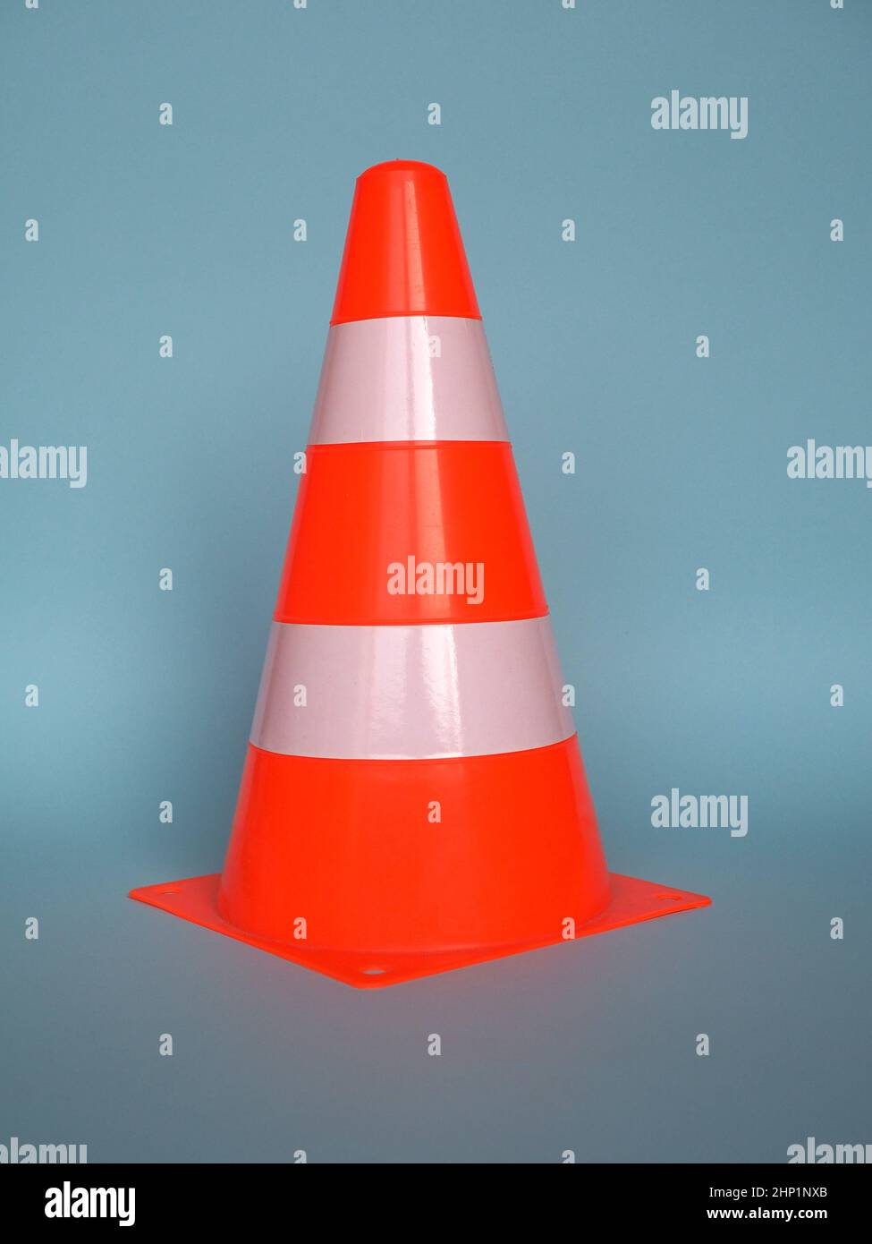 traffic cone to mark road works or temporary obstruction traffic sign ...