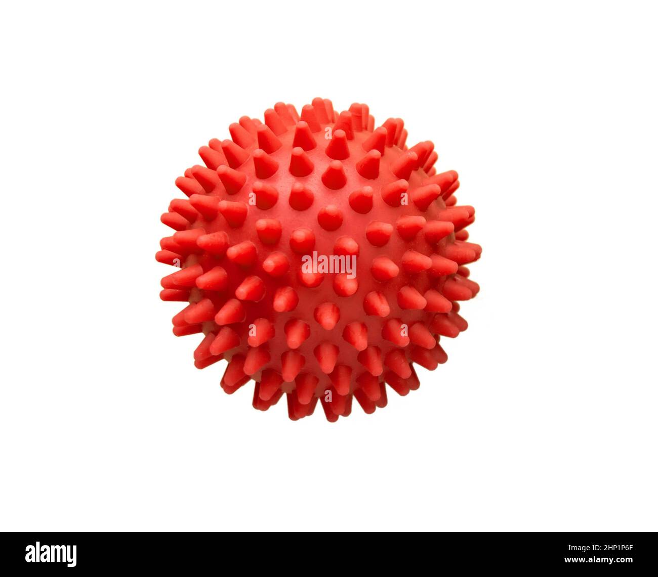 Red rubber plastic spiny massage ball isolated on whit Stock Photo - Alamy