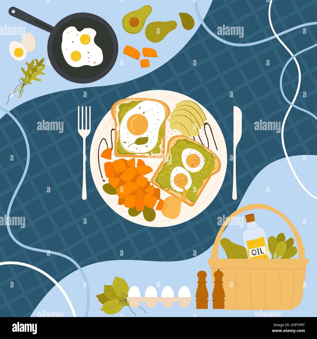 Top view round bread Stock Vector Images - Alamy