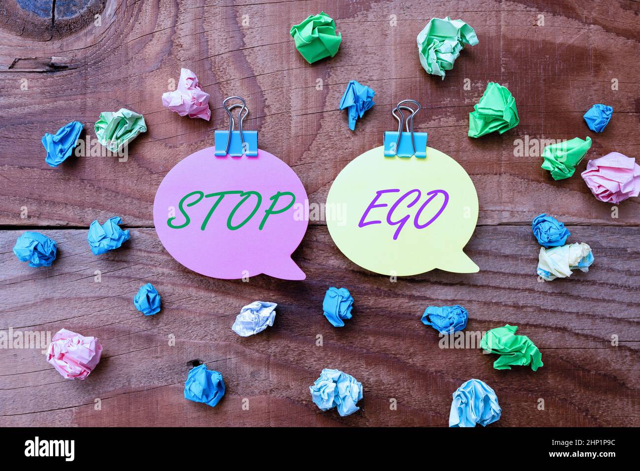 Sign displaying Stop Ego, Business approach Control your obsession ...