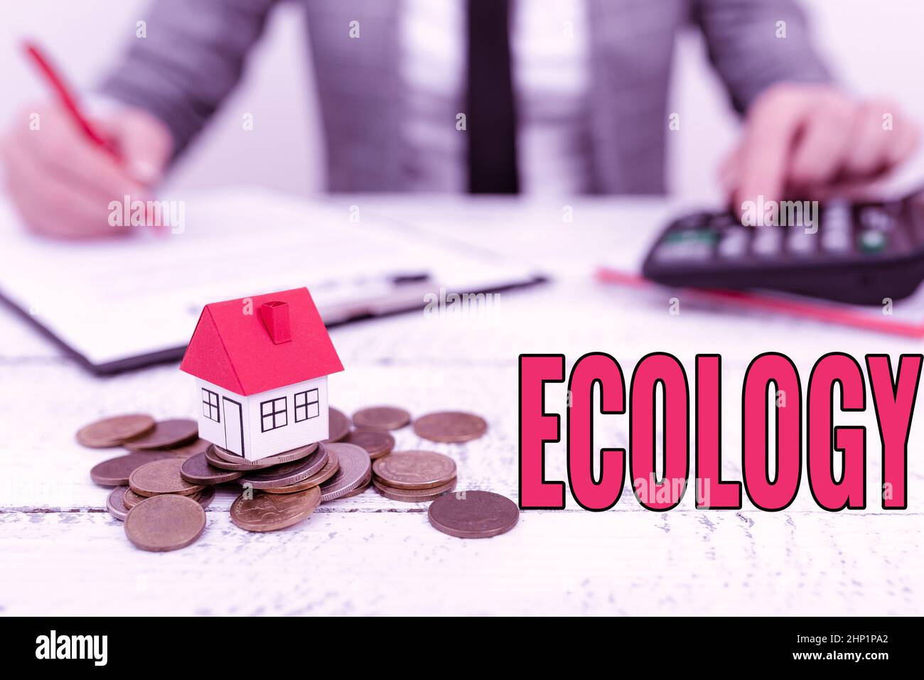 Text caption presenting Ecology, Business idea Branch of science ...