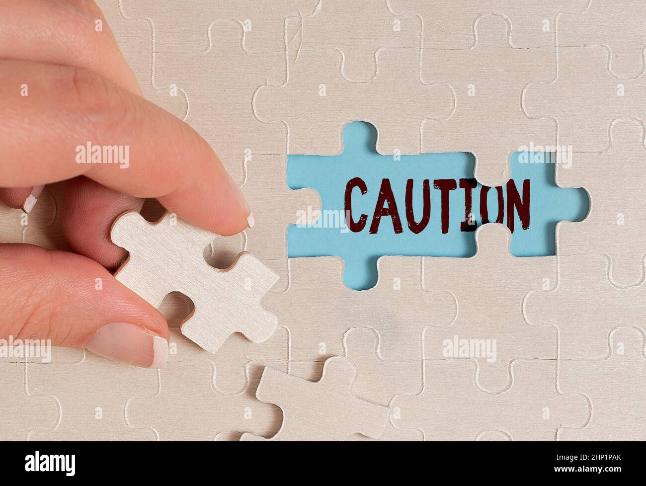 Text sign showing Caution, Word Written on Care taken to avoid danger ...