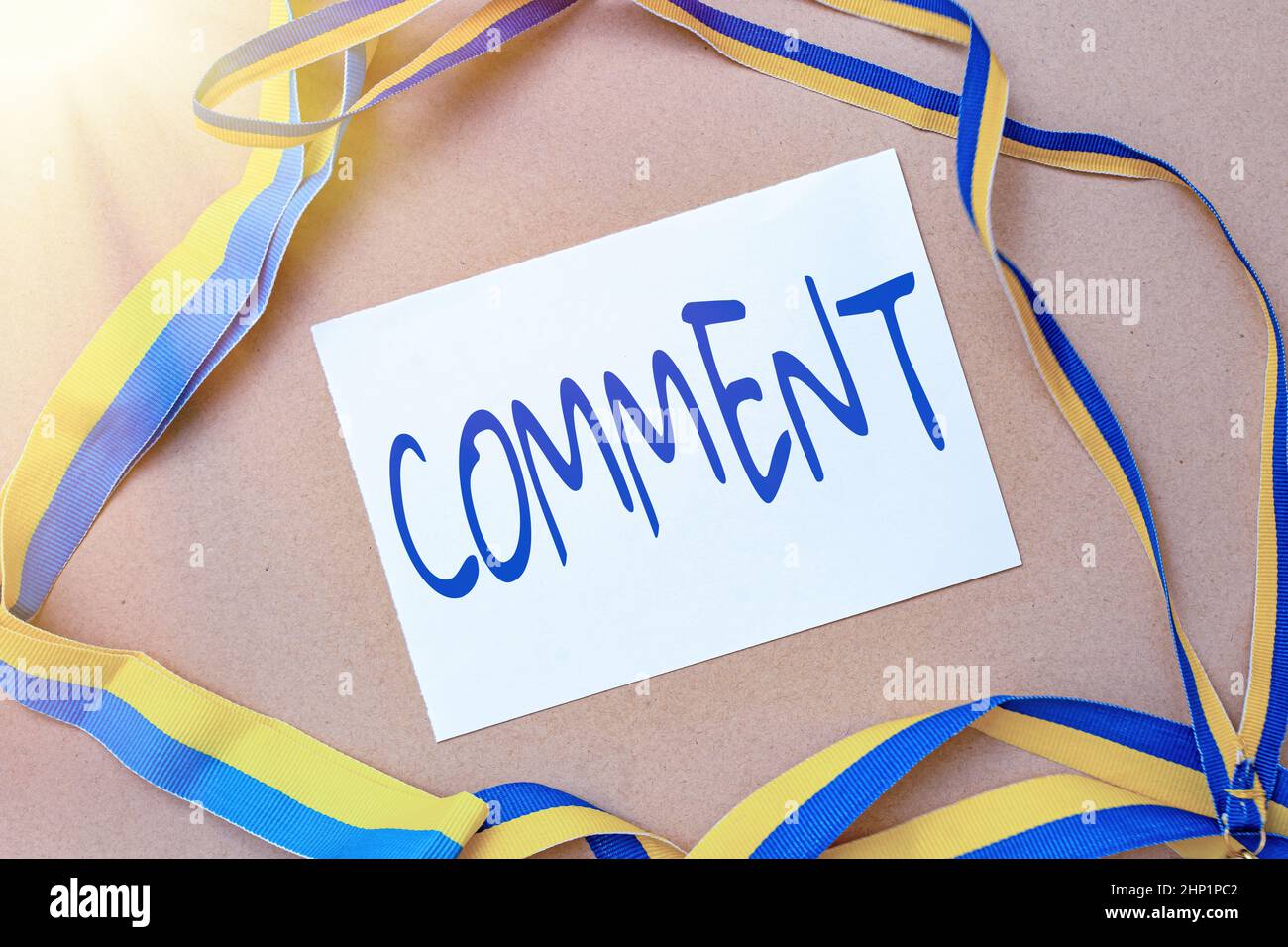 Sign displaying Comment, Business approach Verbal Written remark ...