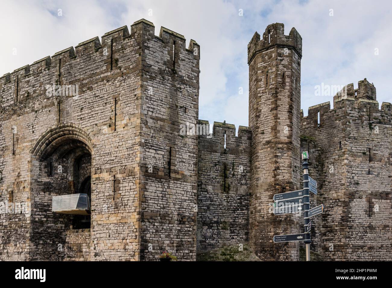 View of Castle, Caernarfon, Gwynedd, Wales Stock Photo - Alamy