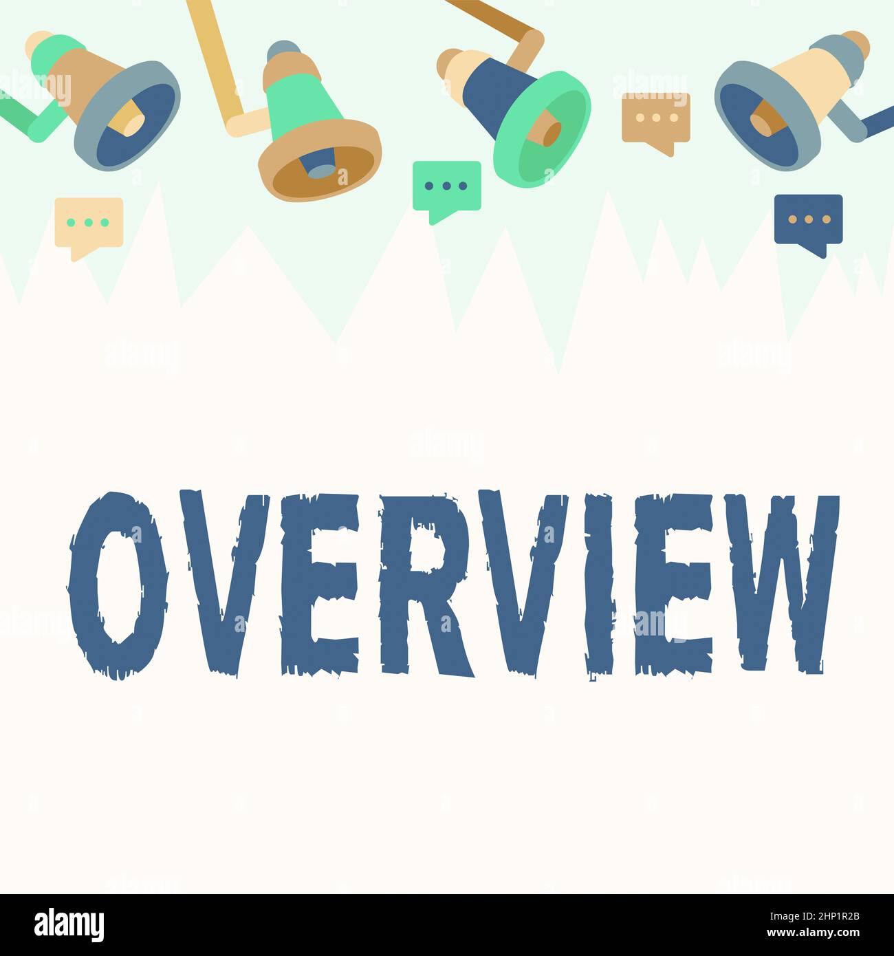 Text caption presenting Overview, Word for the general review or ...