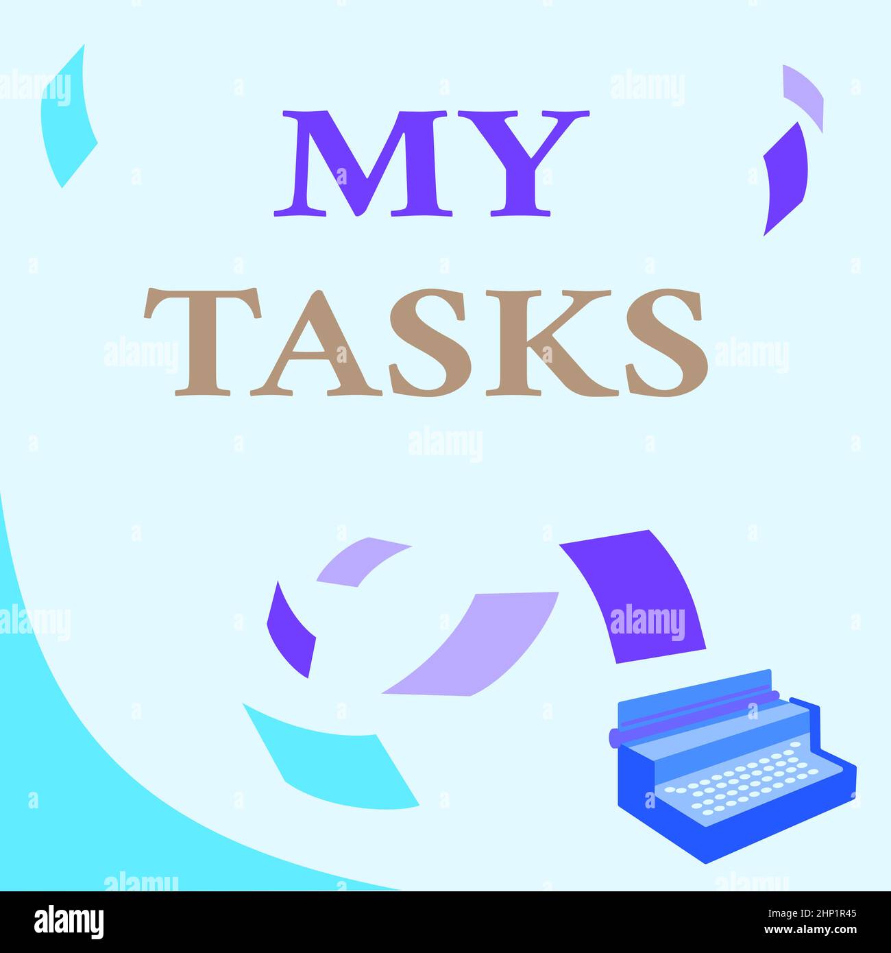 Conceptual caption My Tasks, Word Written on assigned piece of work ...