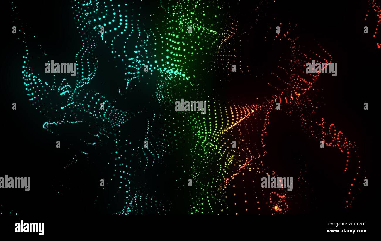 Computer generated spiral organic form from flow particles. 3d ...