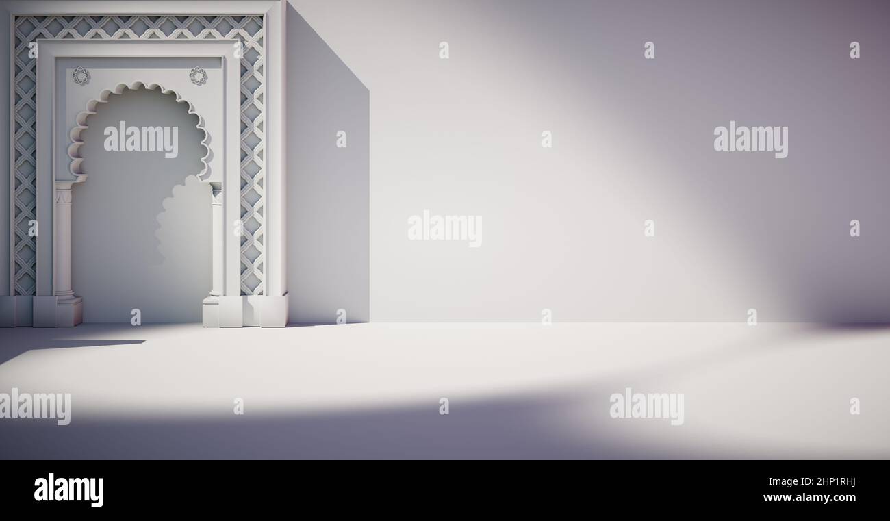 Blank colorful wall background and hard falling shadow. 3D rendering ...