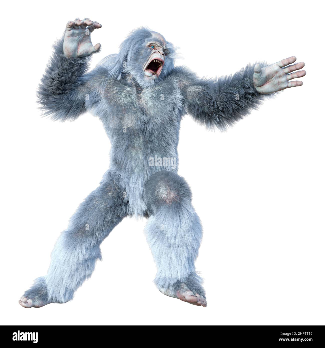 3D rendering of a fantasy creature yeti isolated on white background ...
