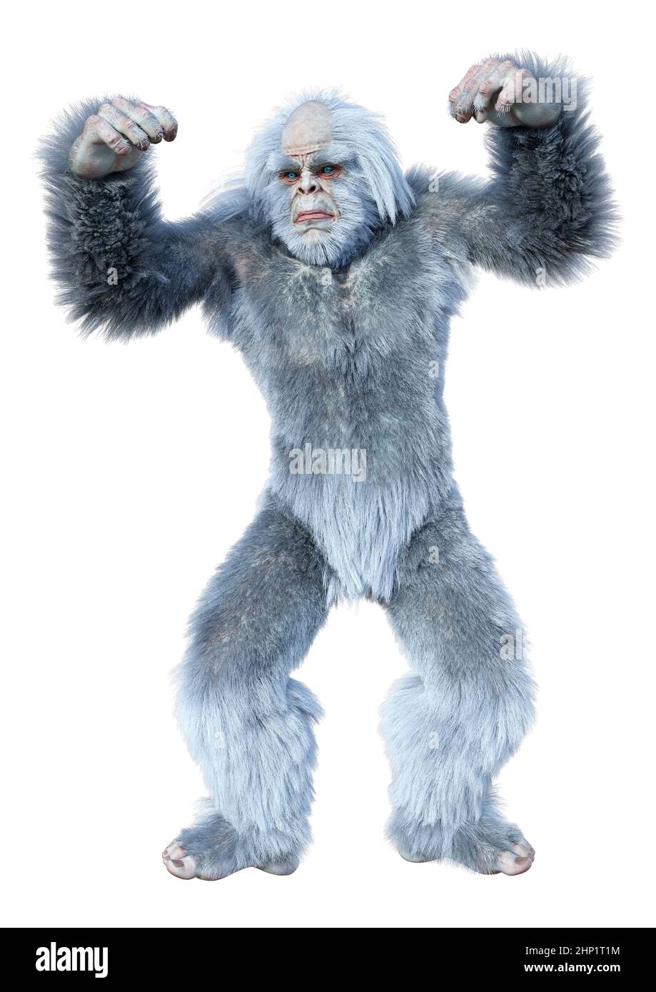 3D rendering of a fantasy creature yeti isolated on white background ...