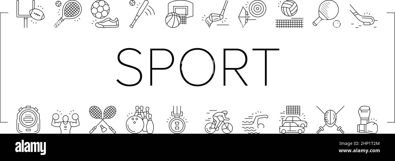 Sport Active Competitive Game Icons Set Vector Stock Vector Image & Art ...
