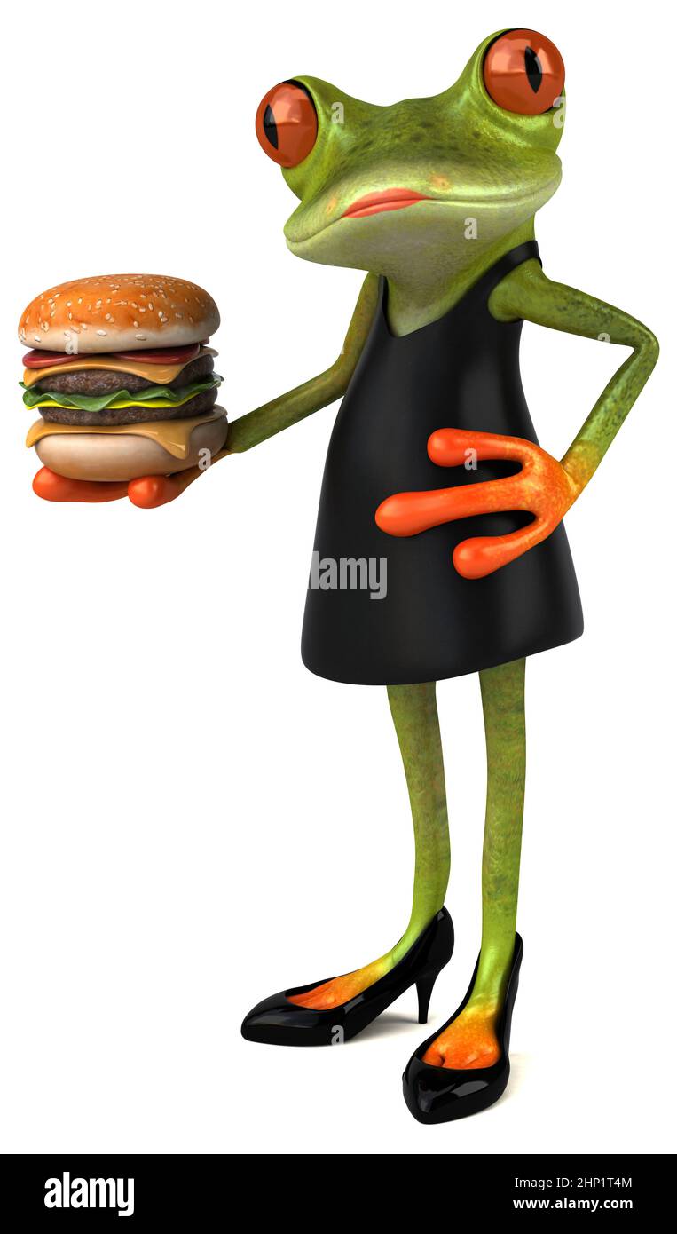 Fun frog - 3D Illustration Stock Photo - Alamy