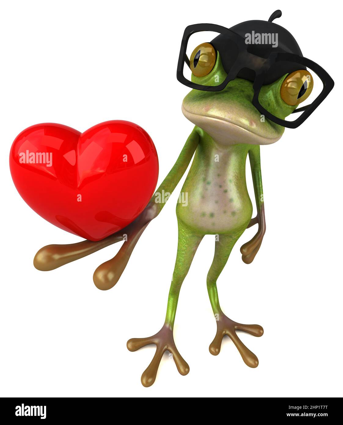 Fun french frog - 3D Illustration Stock Photo - Alamy