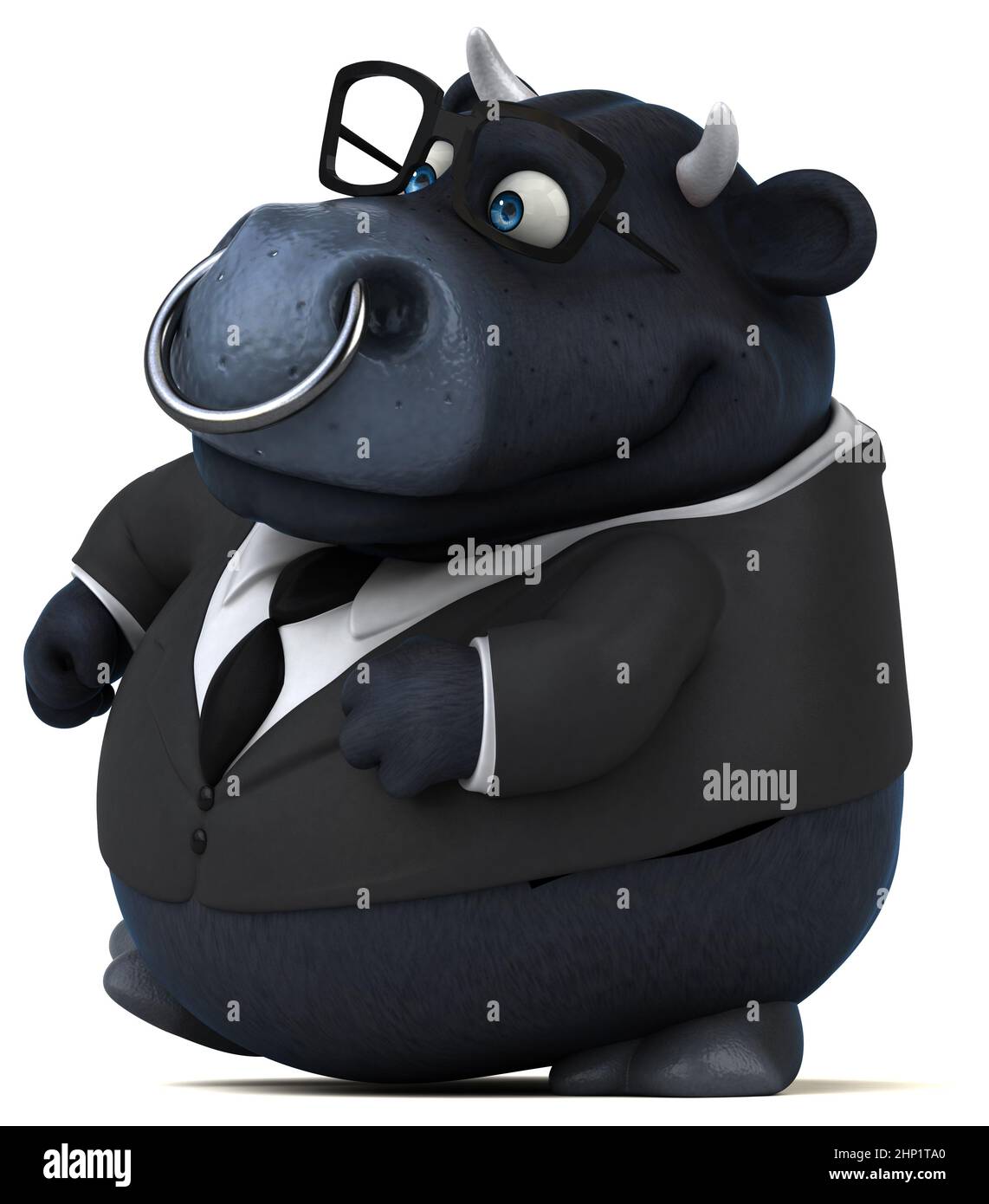 Fun bull - 3D Illustration Stock Photo - Alamy