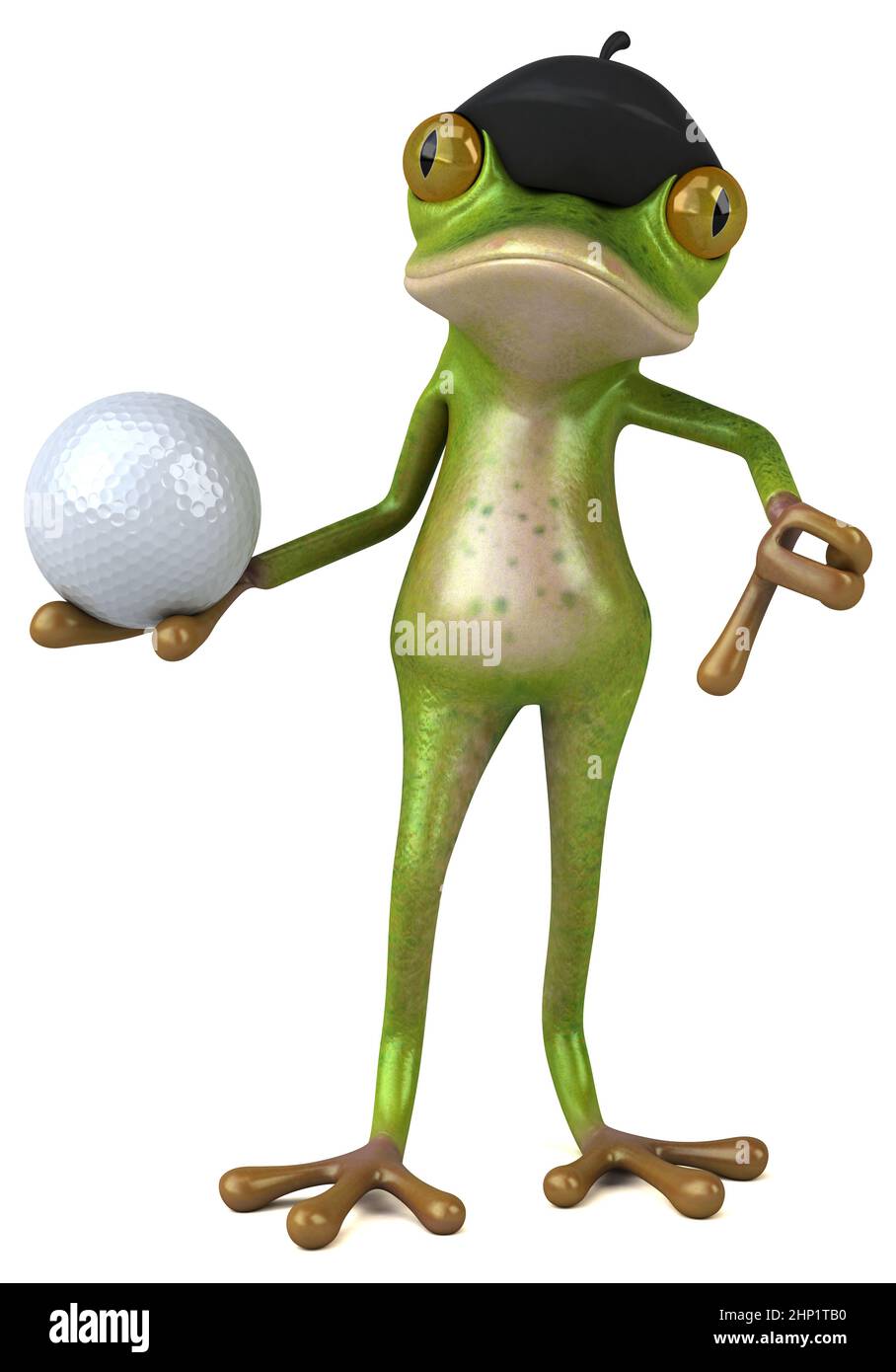 Fun french frog - 3D Illustration Stock Photo - Alamy