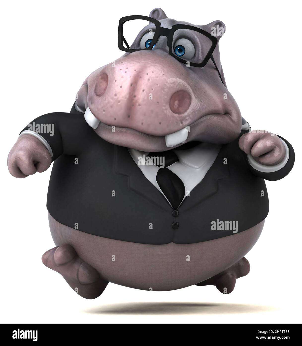 Fun hippo - 3D Illustration Stock Photo - Alamy