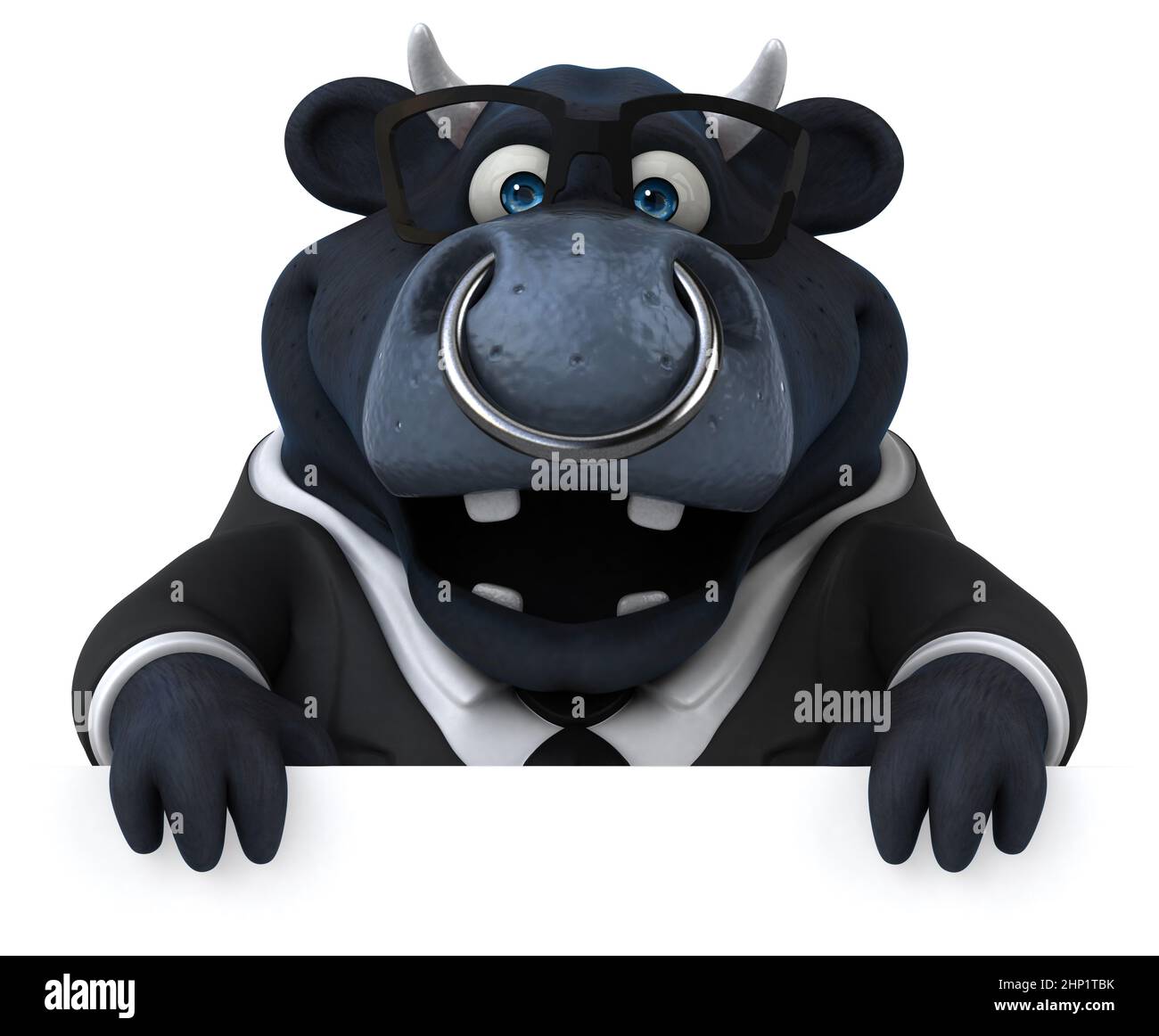 Fun bull - 3D Illustration Stock Photo - Alamy