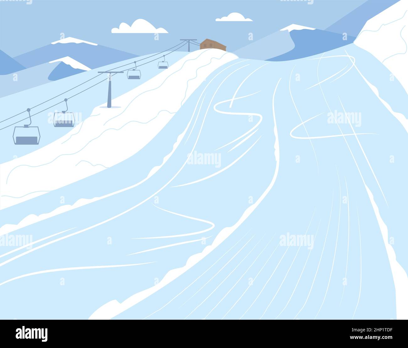 Ski slope background. Winter alpine scene background isolated on white ...