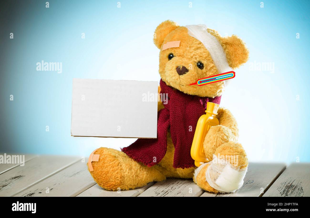 sick teddy bear Stock Photo - Alamy